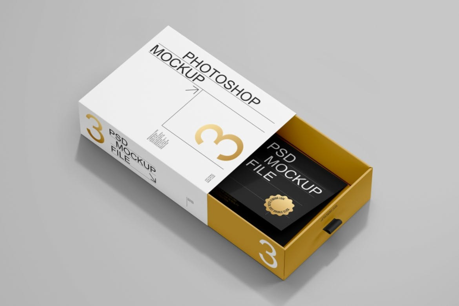 4211 3款推拉抽屉纸盒包装盒明信片海报信纸邀请函PSD文创VI品牌样机Paper Box and Postcard Mockup@GOOODME.COM _ 果觅网（gooodme）